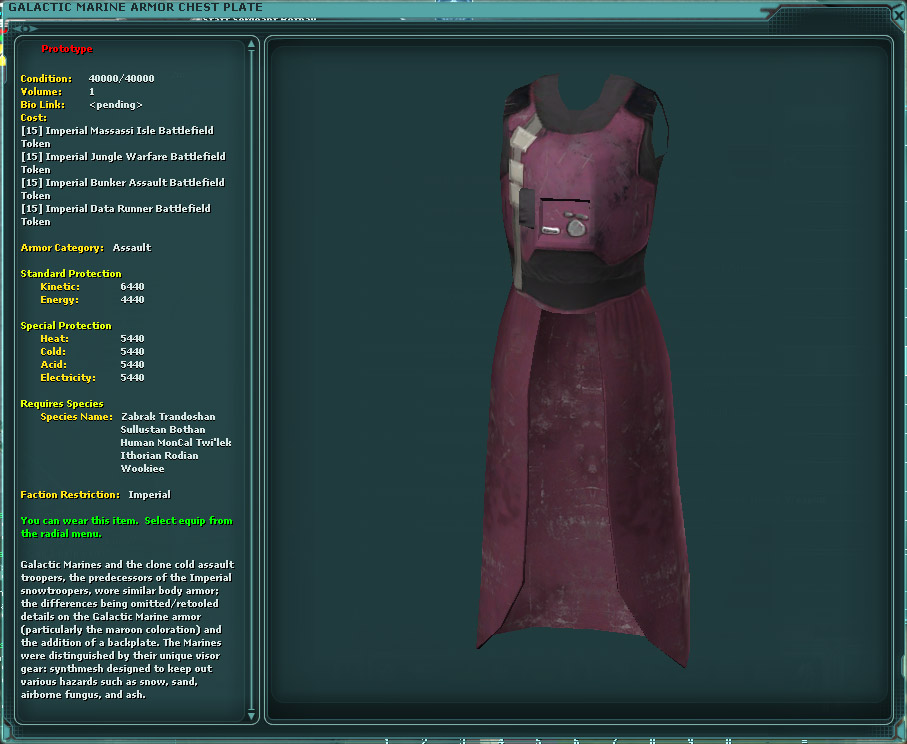 Galactic Marine Armor Chest Plate | SWG Wiki | FANDOM powered by Wikia Galactic Marine Armor Chest Plate | SWG Wiki | FANDOM powered by Wikia