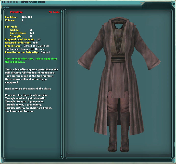 Elder Jedi Oppressor Robe | SWG Wiki | FANDOM powered by Wikia Elder Jedi Oppressor Robe | SWG Wiki | FANDOM powered by Wikia