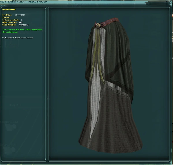 Nightsister Vibrant Dread Shroud | SWG Wiki | Fandom