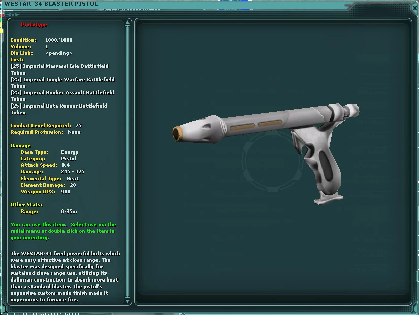 WESTAR-34 Blaster Pistol | SWG Wiki | Fandom