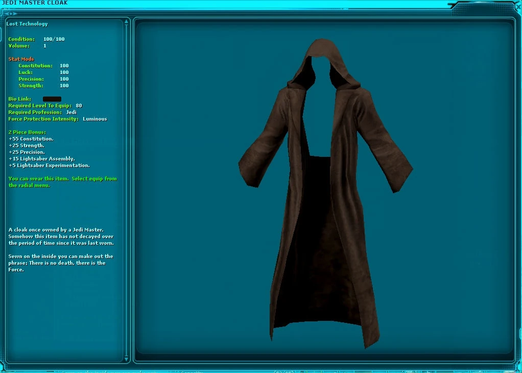 Jedi Master Cloak | SWG Wiki | Fandom