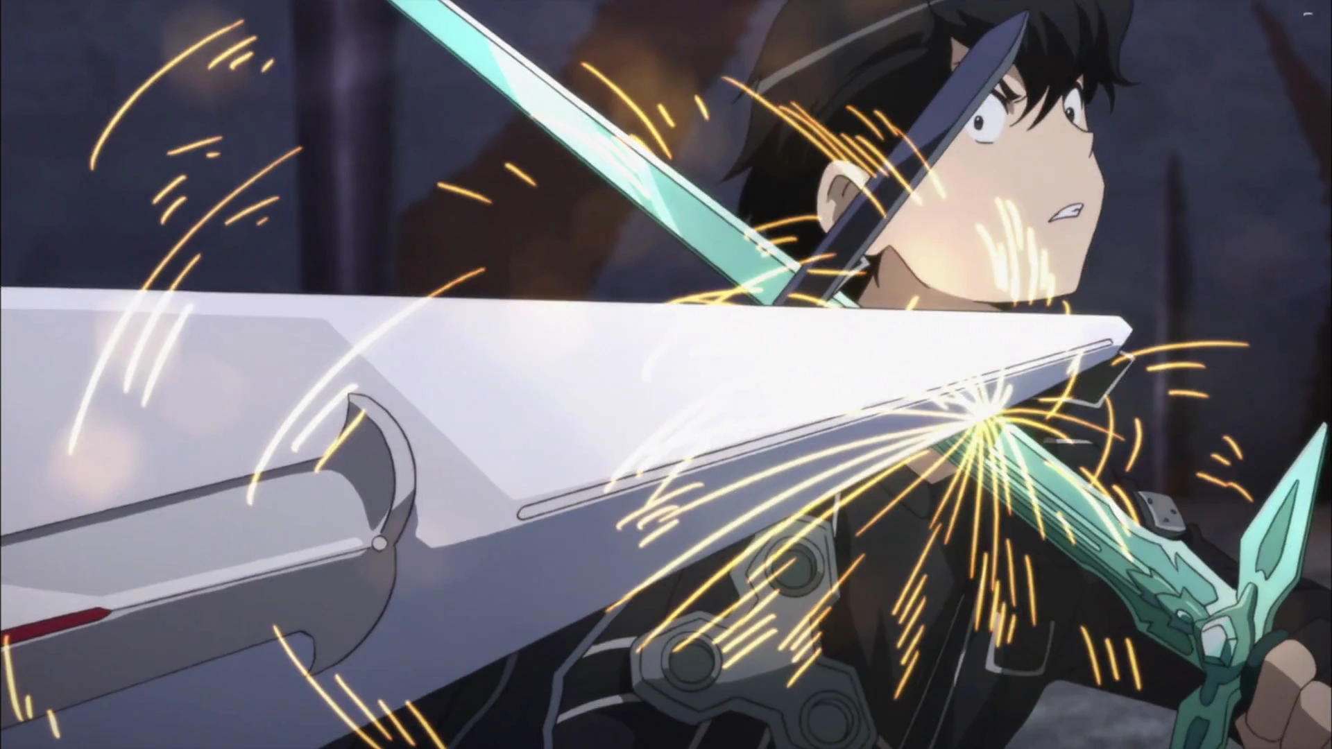 Image - Kirito blocking Heathcliff's attack.png | Sword Art Online Wiki ...
