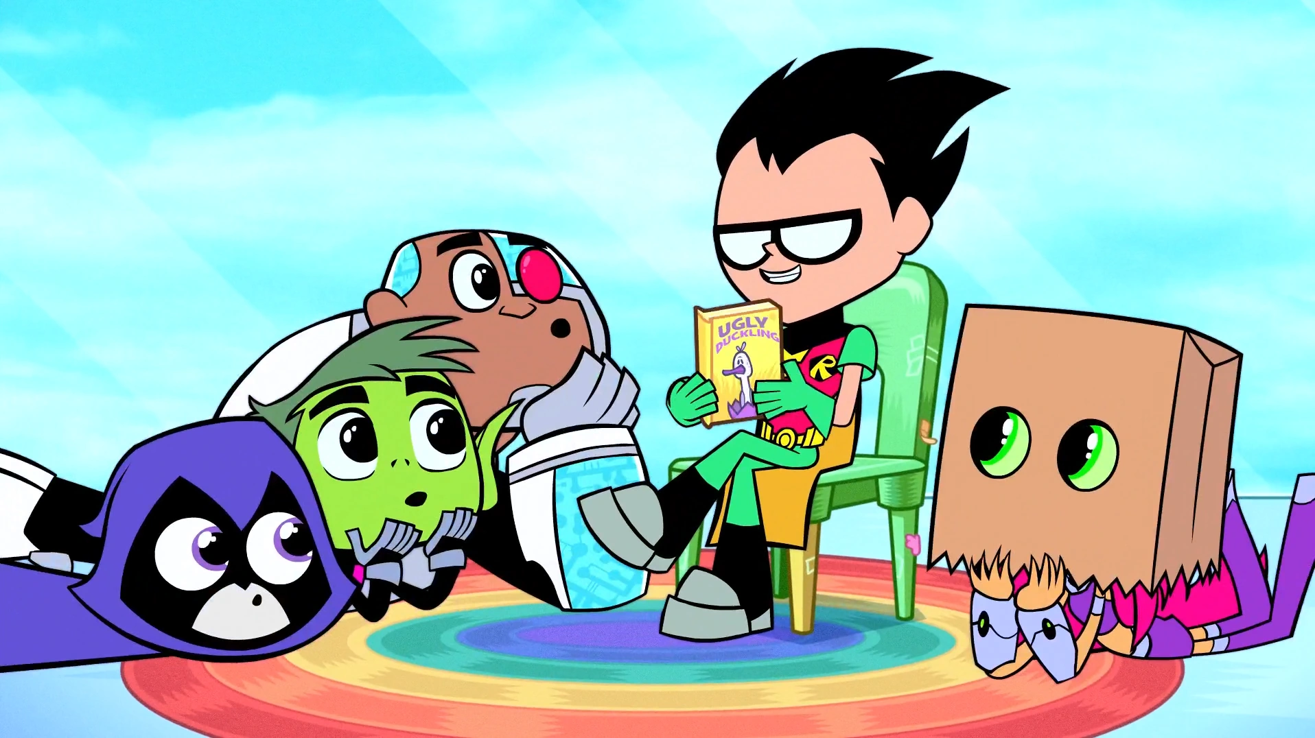 Image - Robin reads the Ugly Duckling.png | Teen Titans Go! Wiki ...