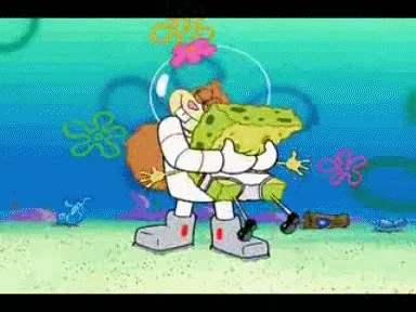 Image - Sandy hugs Spongebob -spongebob-and-sandy-in-love-30665912-384-288.gif | THE ADVENTURES ...