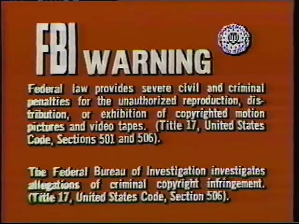 20th Century Fox Home Entertainment Warning Screens The Fbi Warning