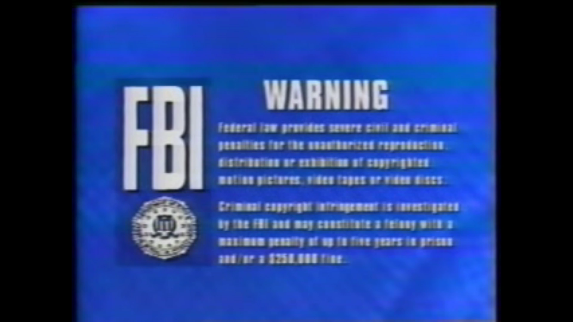 Image - A&E Home Video (Warning 1).png | The FBI Warning Screens Wiki ...