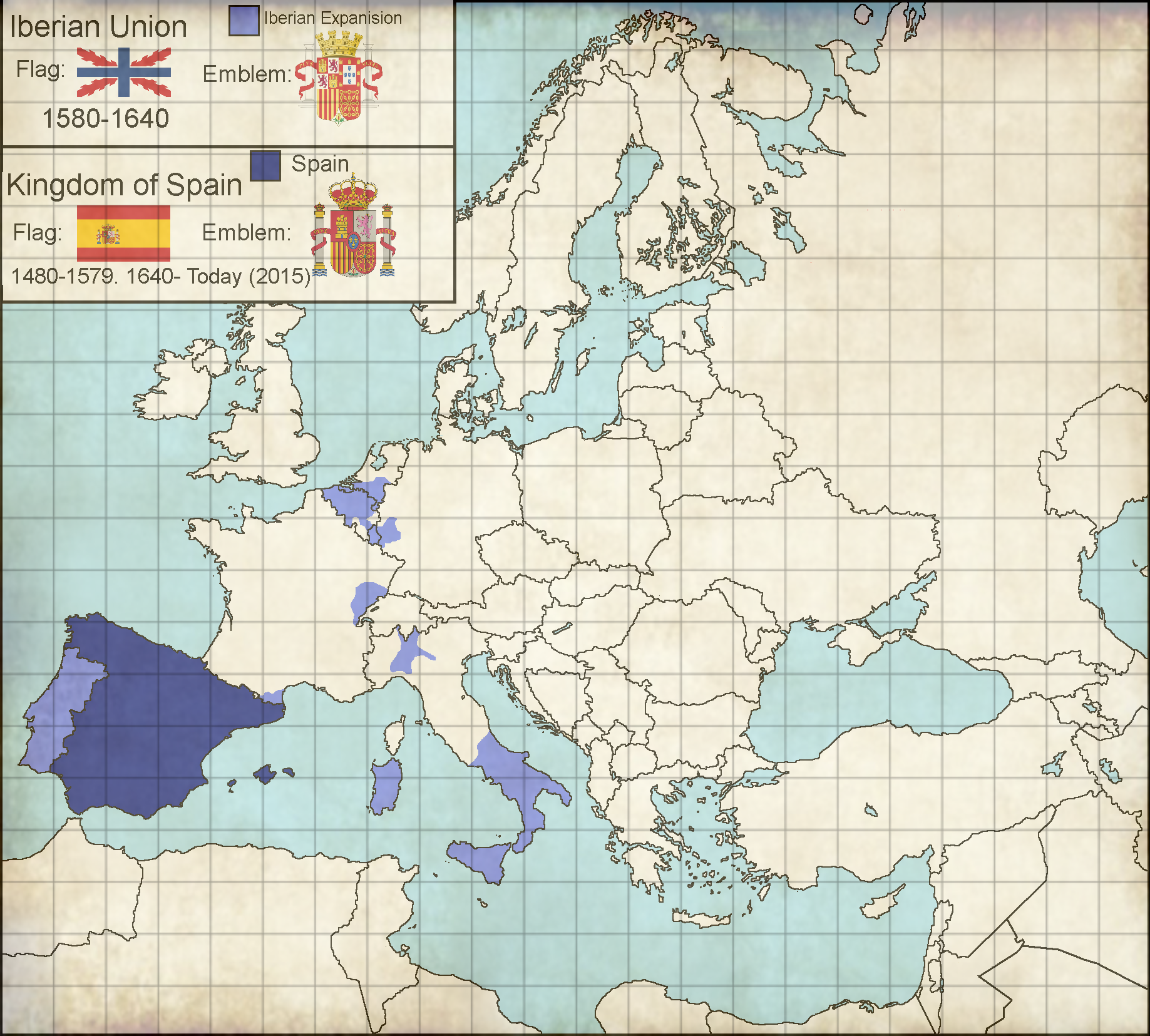 Iberian map of europe