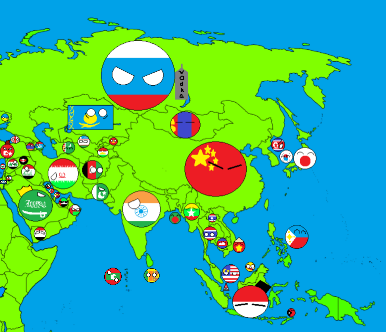 Image - Map of asia countryballs (UPDATED).png | TheFutureOfEuropes ...