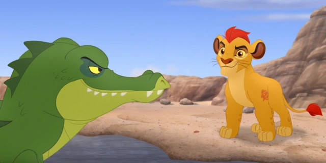 Kion persuades Makuu to agree to share his watering hole with other ...