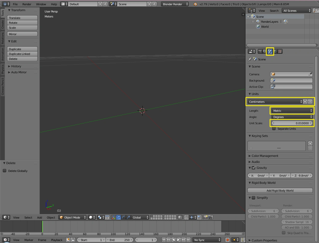 BLENDER: Start a new file and prepare the measurement units | Planet ...