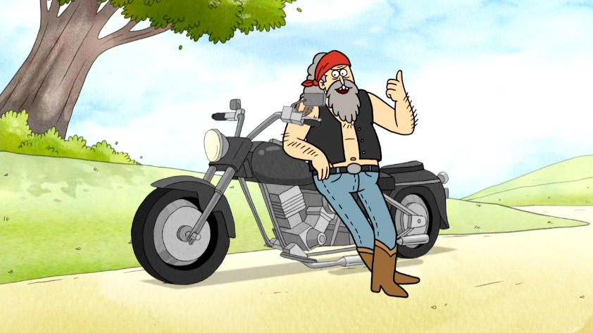 Image S6e18072 A Biker Giving A Thumbs Uppng Regular Show Wiki Fandom Powered By Wikia
