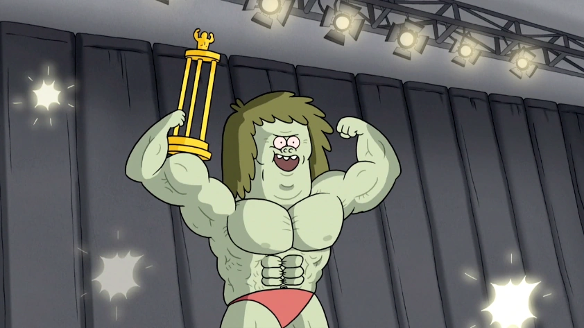 Image - S5E11.056 Young Muscle Man with a Trophy.png | Regular Show ...