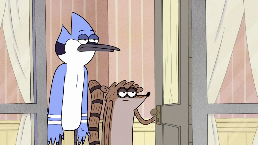 Image - S7E22.038 Bored Mordecai and Rigby Answering the Door.png ...