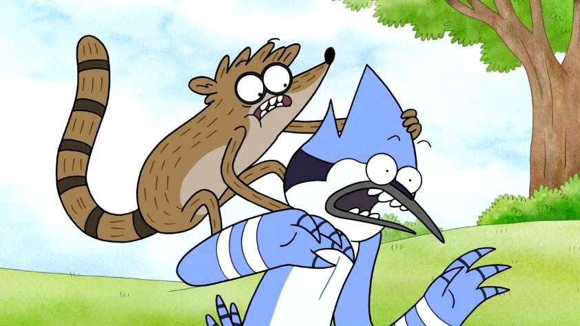 Image - S6E11.106 Rigby Jumping on Mordecai's Back.png | Regular Show ...