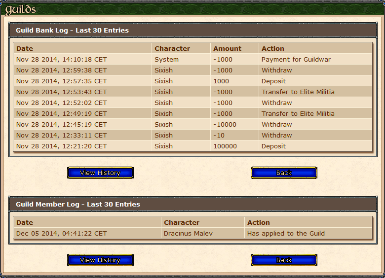 Guild Activity Log | TibiaWiki | Fandom