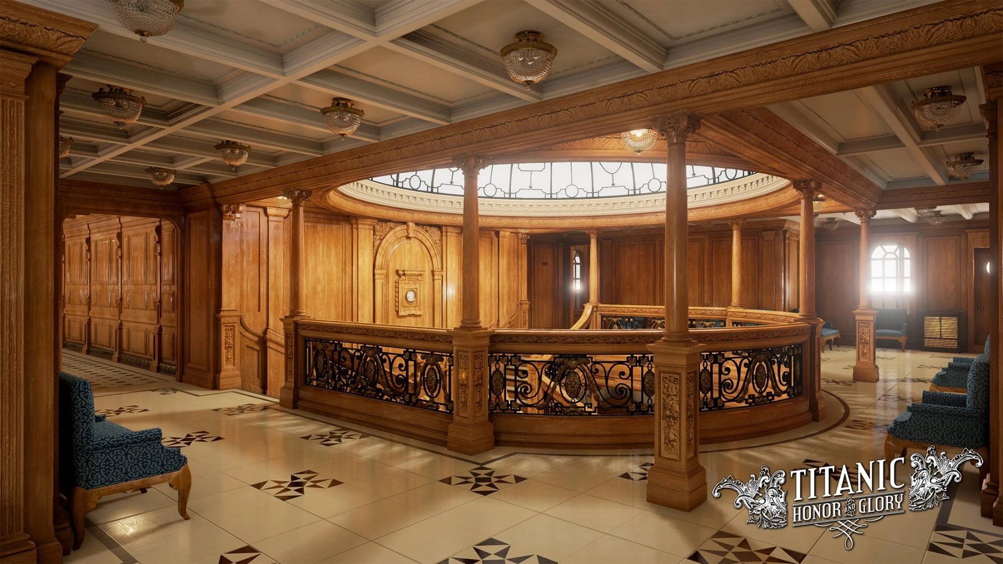 Aft Grand Staircase | Titanic Wiki | Fandom