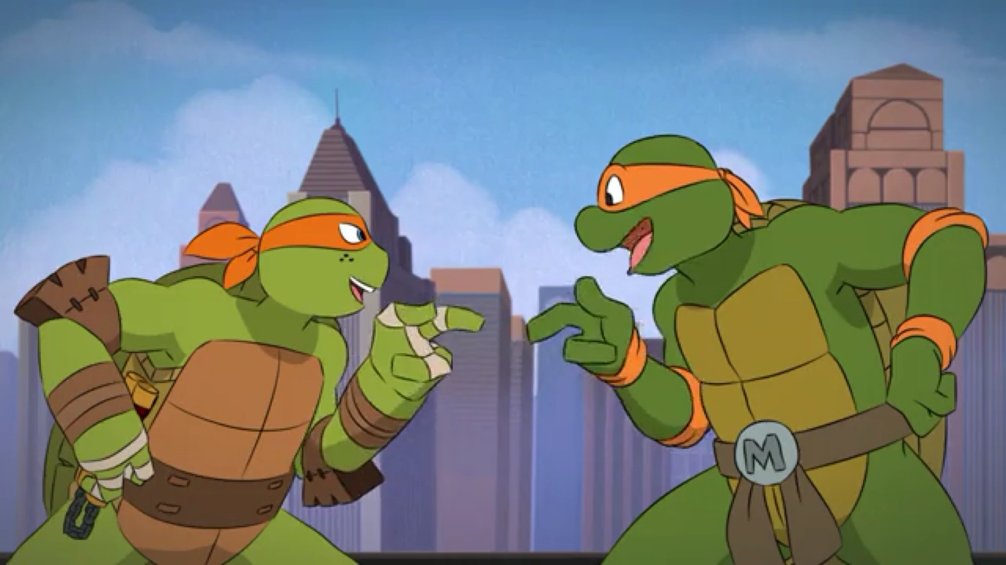 Image - 2012 Mikey meets '87 Mikey.png | TMNTPedia | FANDOM powered by ...