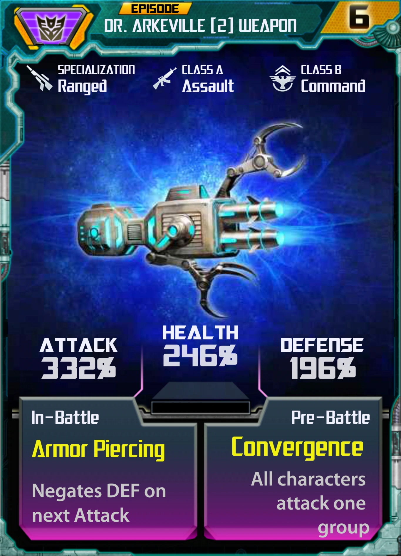 Dr. Arkeville (2) Weapon | Transformers Legends Wiki | Fandom