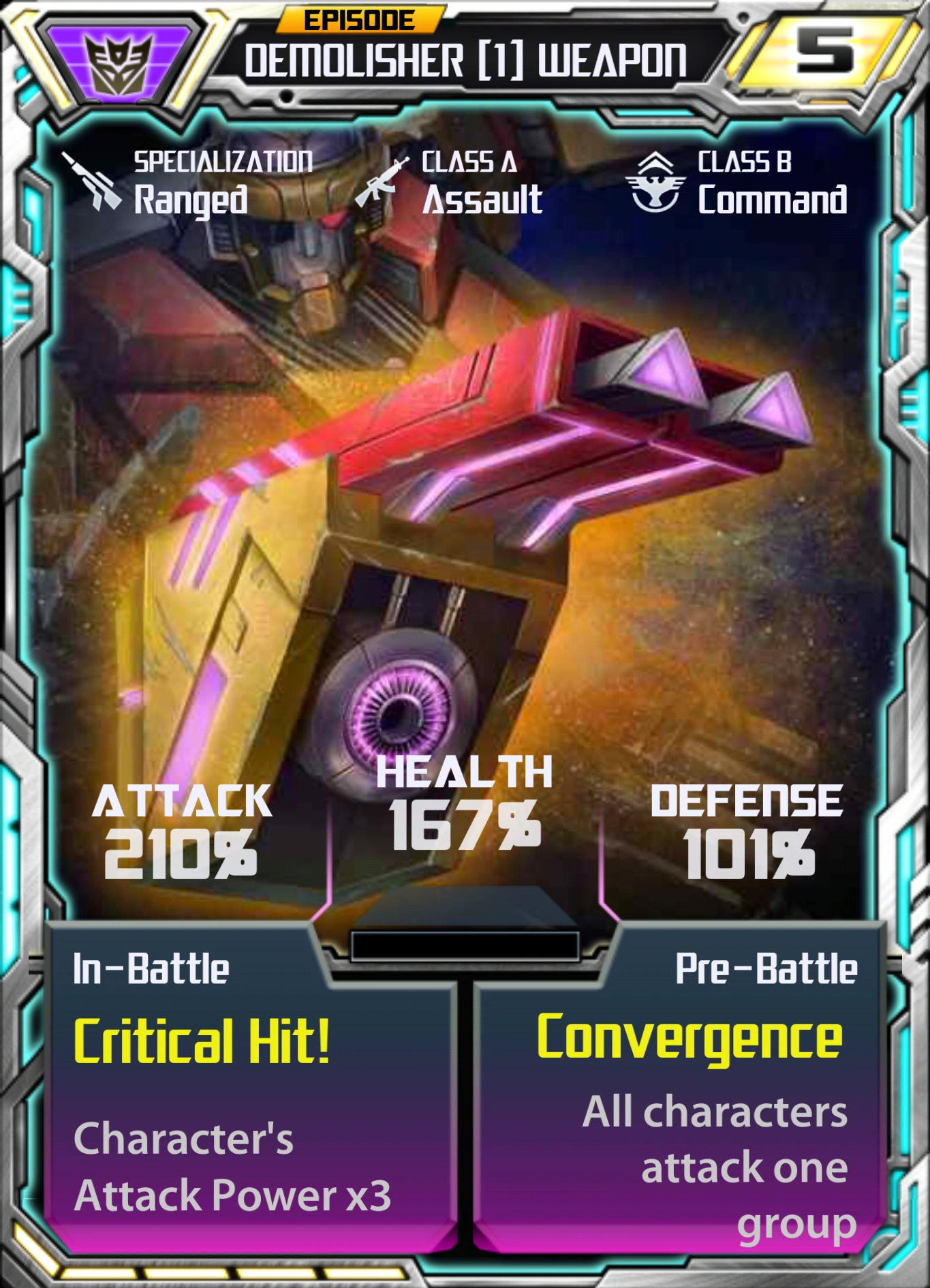 Demolisher (1) Weapon | Transformers Legends Wiki | Fandom