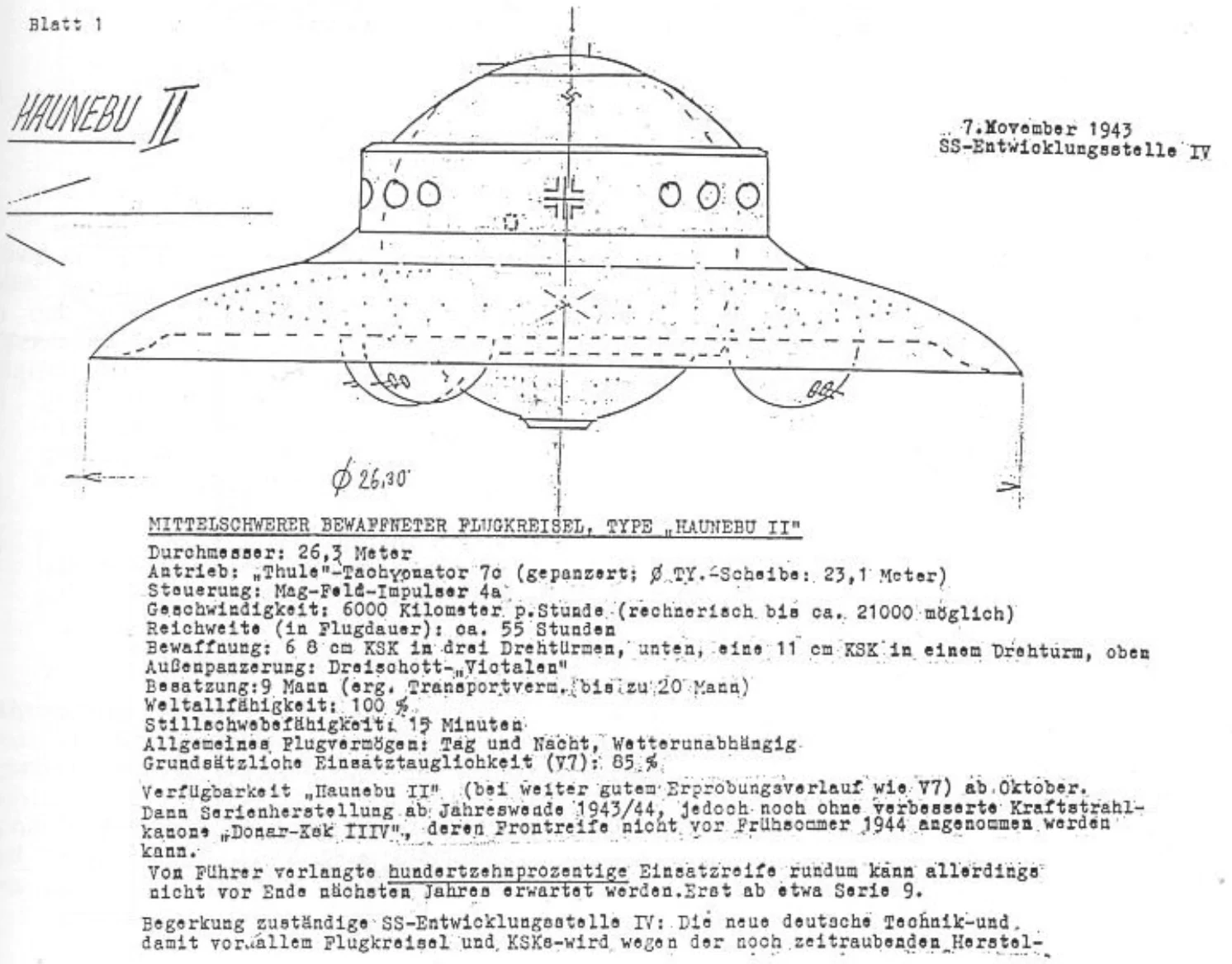 Haunebu II | UFO-Fallsammlung Wiki | Fandom
