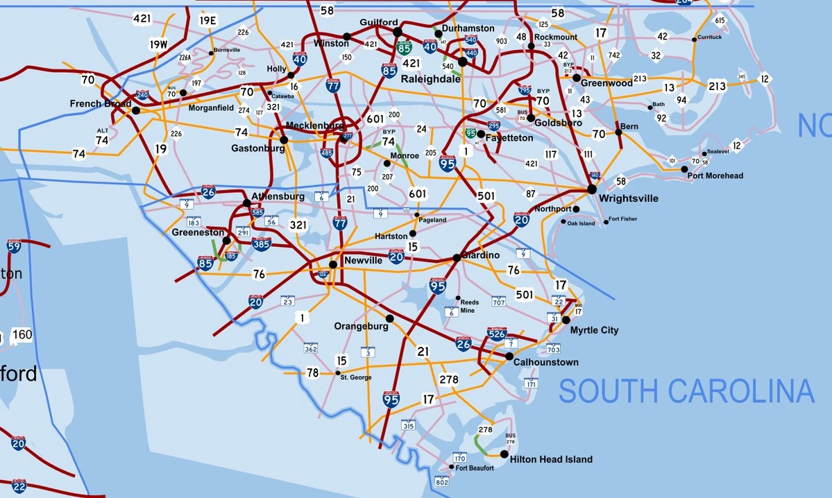 Image - Poor's NC and SC MAP (UPDATED MORE).jpg | Ultimate Driving ...