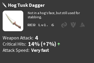Hog Tusk Dagger | Vesteria Wiki | Fandom