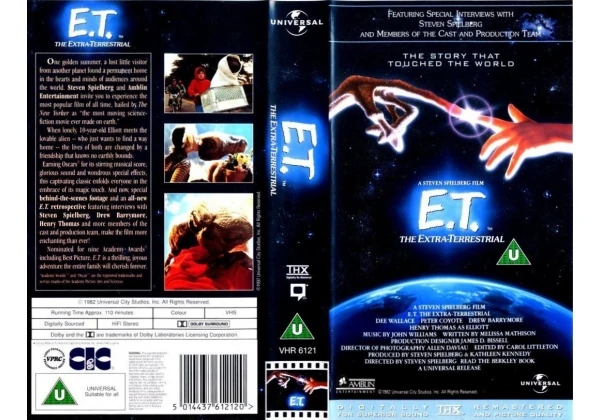 E.T. The Extra Terrestrial (1997, UK Retail Tape) | VHS and DVD Covers ...