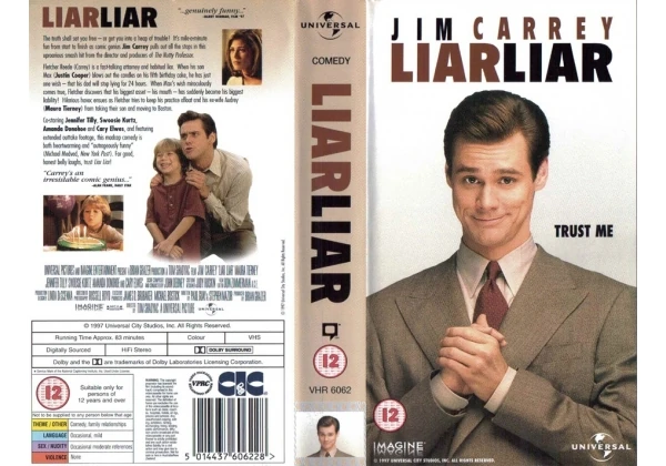 Liar Liar (1997, UK Retail Tape) | VHS and DVD Covers Wikia | Fandom