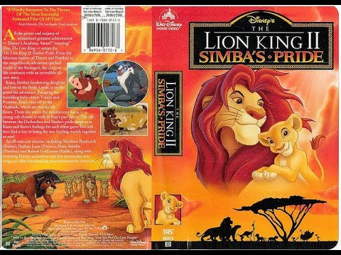 The Lion King II: Simba's Pride VHS 1998 | Vhs and DVD Credits Wiki | Fandom