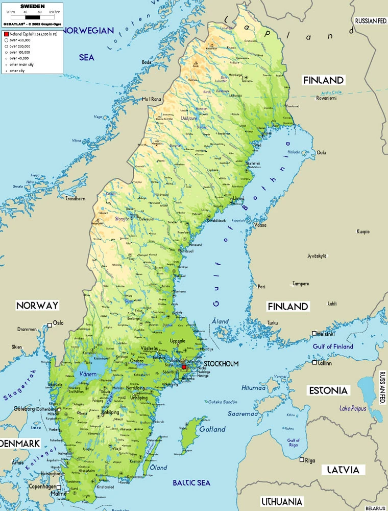 Image - Sweden-physical-map.jpg | Vikings Wiki | FANDOM powered by Wikia