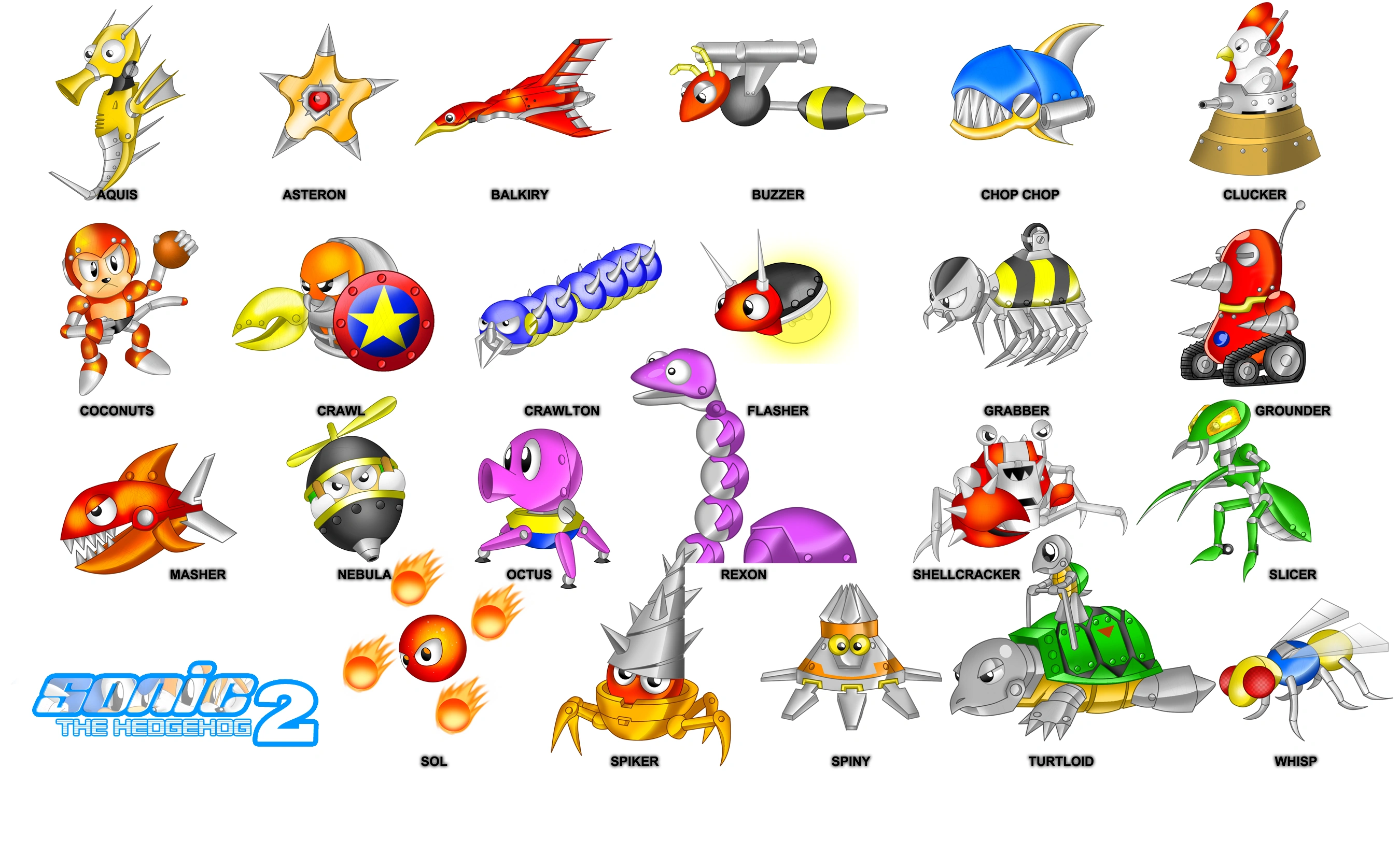 Image - Collection of Badniks (Sonic 2).png | Villains Wiki | FANDOM ...