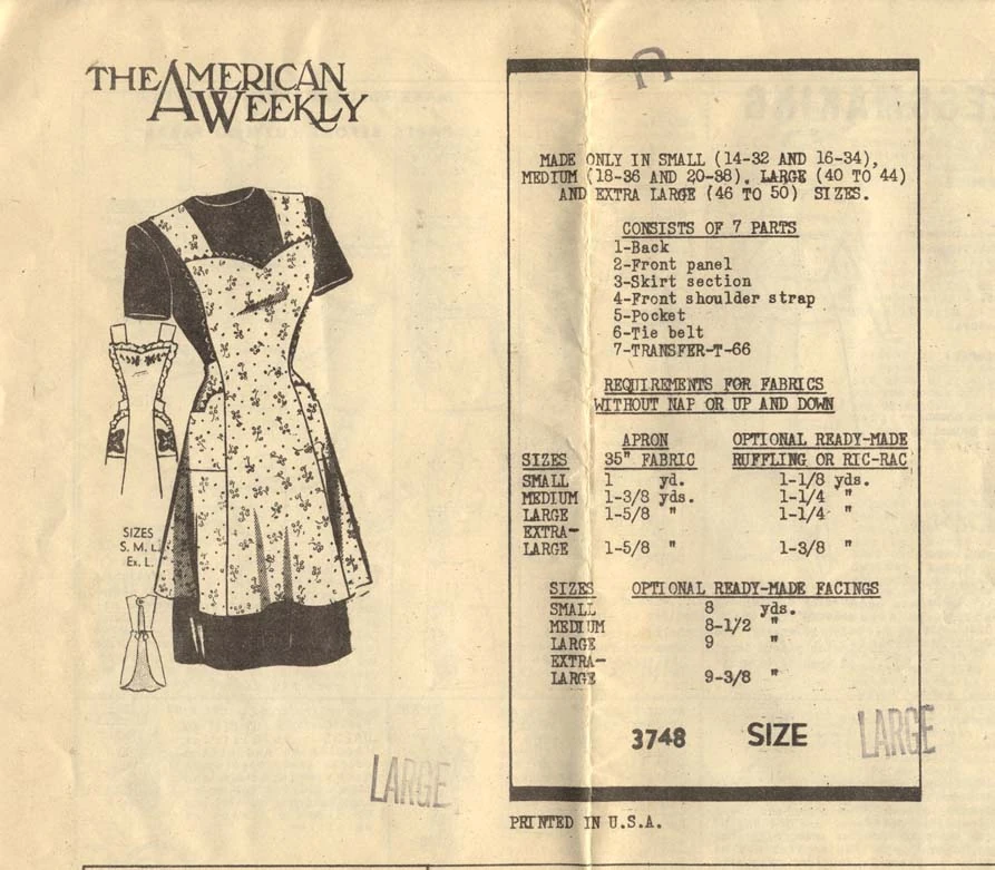 American Weekly 3748 | Vintage Sewing Patterns | Fandom