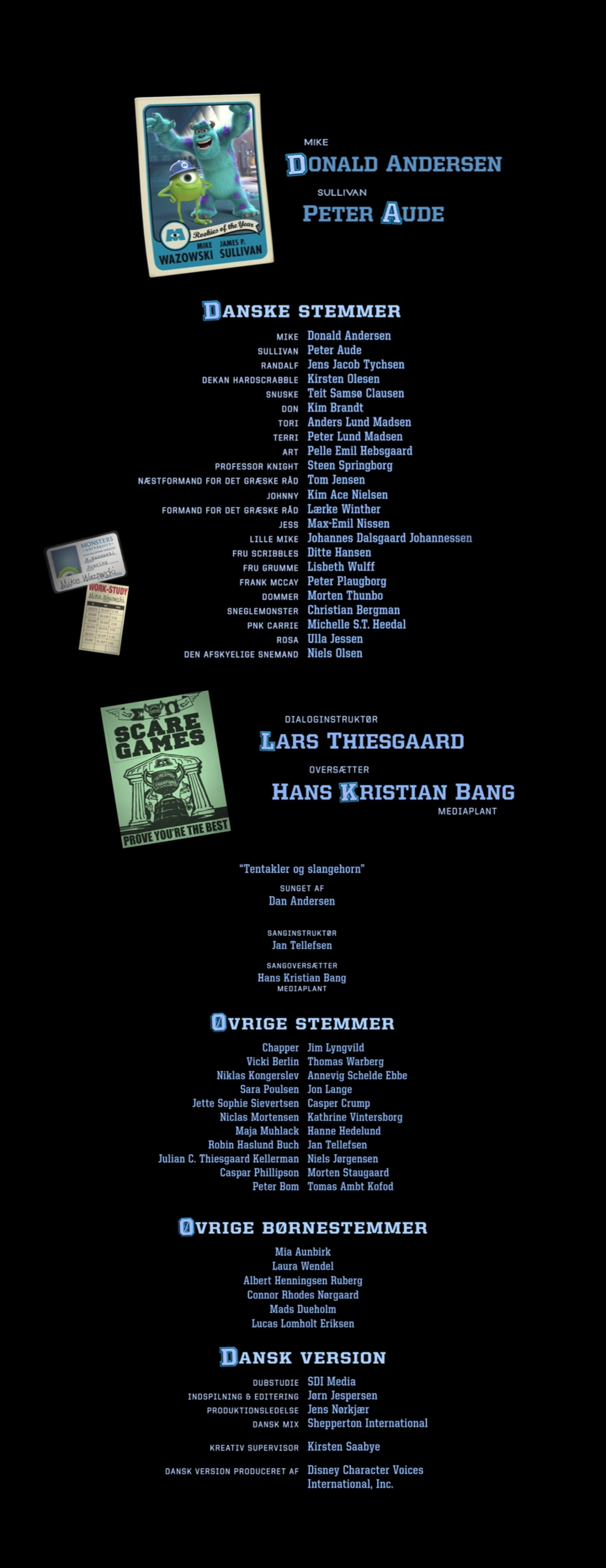 Image - Monsters University Danish Credits.png | Anime Voice-Over Wiki ...