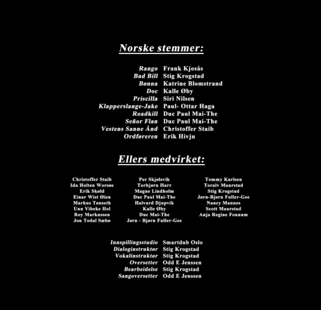 Image - Rango Norwegian Credits.png | Anime Voice-Over Wiki | FANDOM ... Image - Rango Norwegian Credits.png | Anime Voice-Over Wiki | FANDOM ...