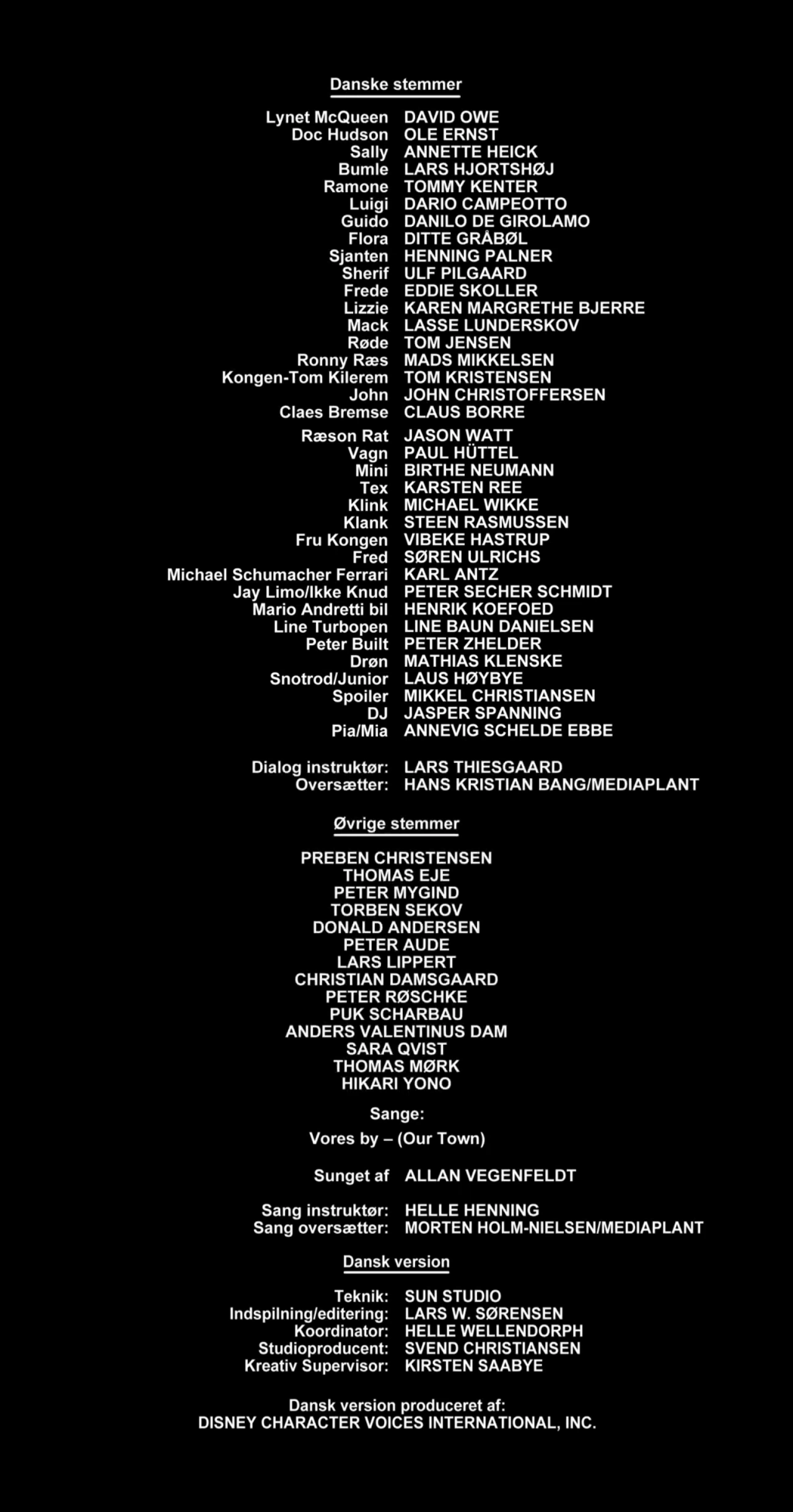 Image - Cars Danish Credits.png | Anime Voice-Over Wiki | FANDOM ...