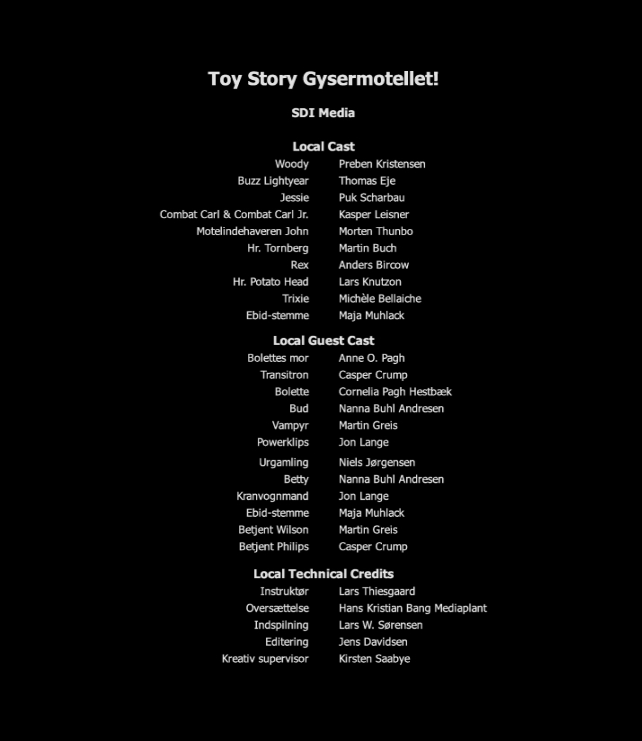 Image Toy Story Of Terror Danish Creditspng Anime Voice Over Wiki