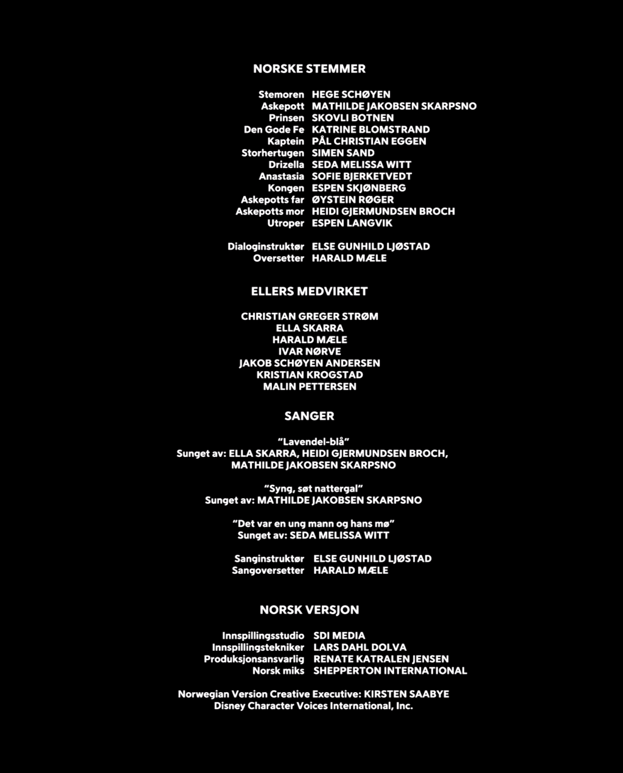 Image - Cinderella 2015 Norwegian Credits.png | Anime Voice-Over Wiki ... Image - Cinderella 2015 Norwegian Credits.png | Anime Voice-Over Wiki ...
