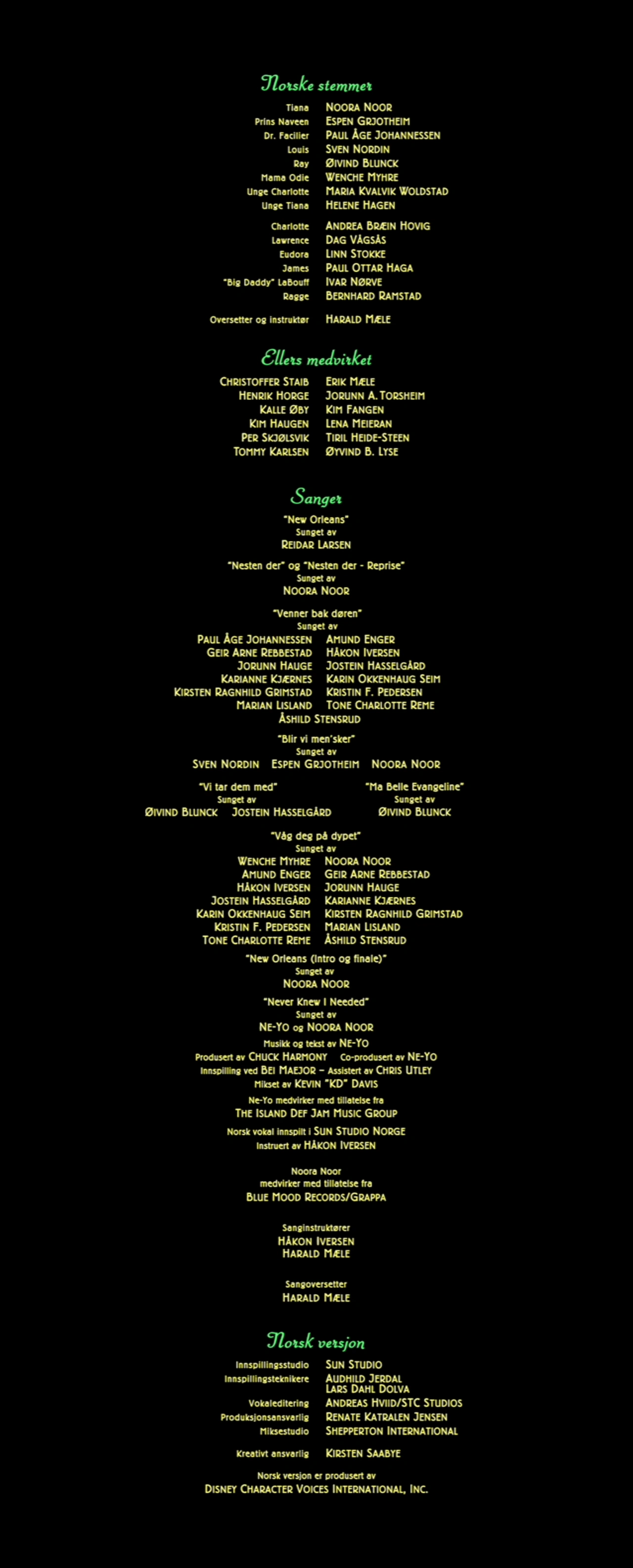 Image - The Princess and the Frog Norwegian Credits.png | Anime Voice ...