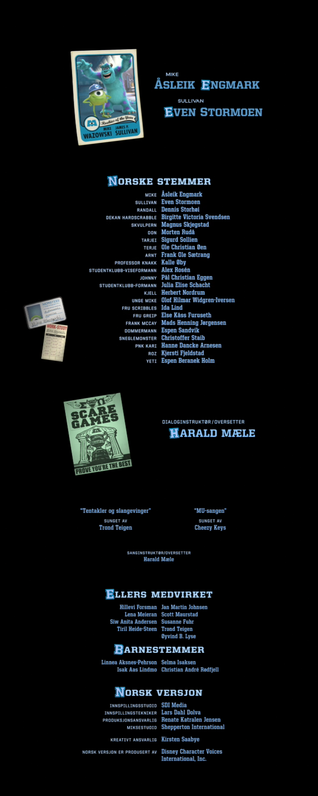 Image - Monsters University Norwegian Credits.png | Anime Voice-Over ... Image - Monsters University Norwegian Credits.png | Anime Voice-Over ...