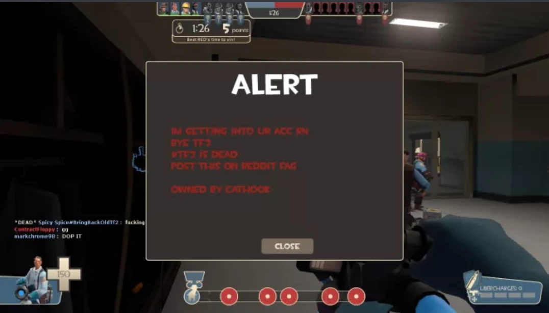 Warning! Do not access Team Fortress 2 or Counter-Strike: Global ...