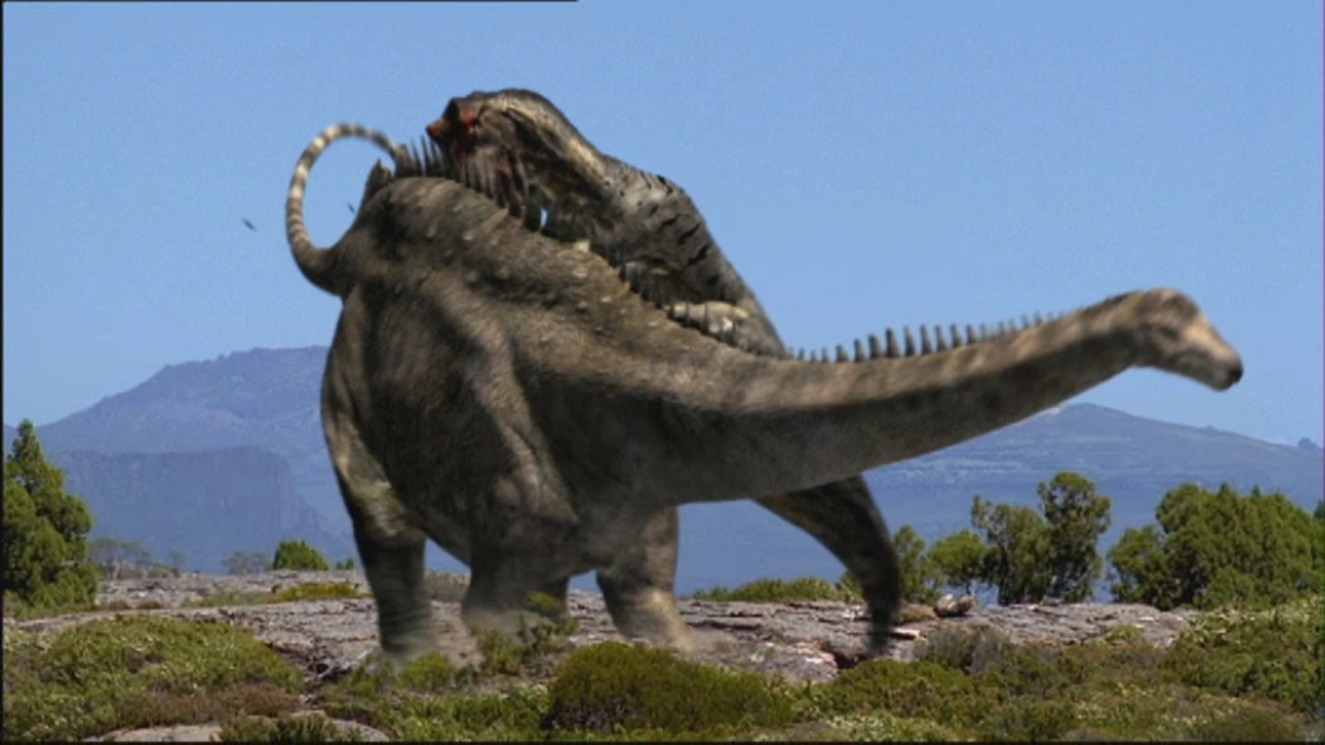 Image - WWD1x2 DiplodocusAttackedByAllosaurus.jpg | Walking With Wikis ...