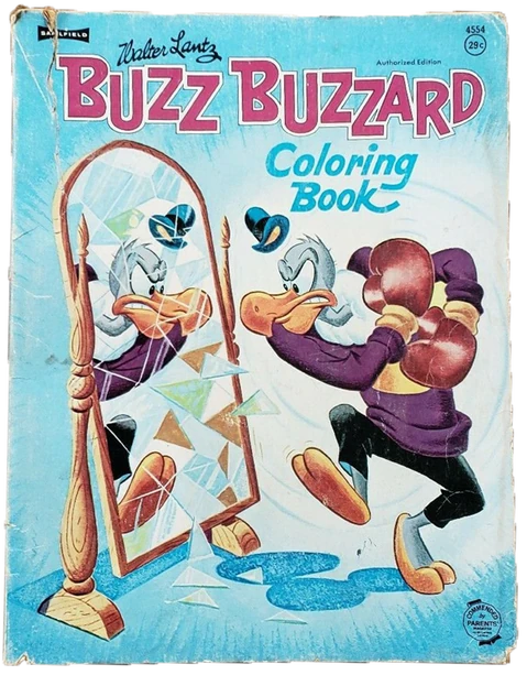 Buzz Buzzard - Boxing Mirror - Coloring Book | Walter Lantz Wiki | Fandom