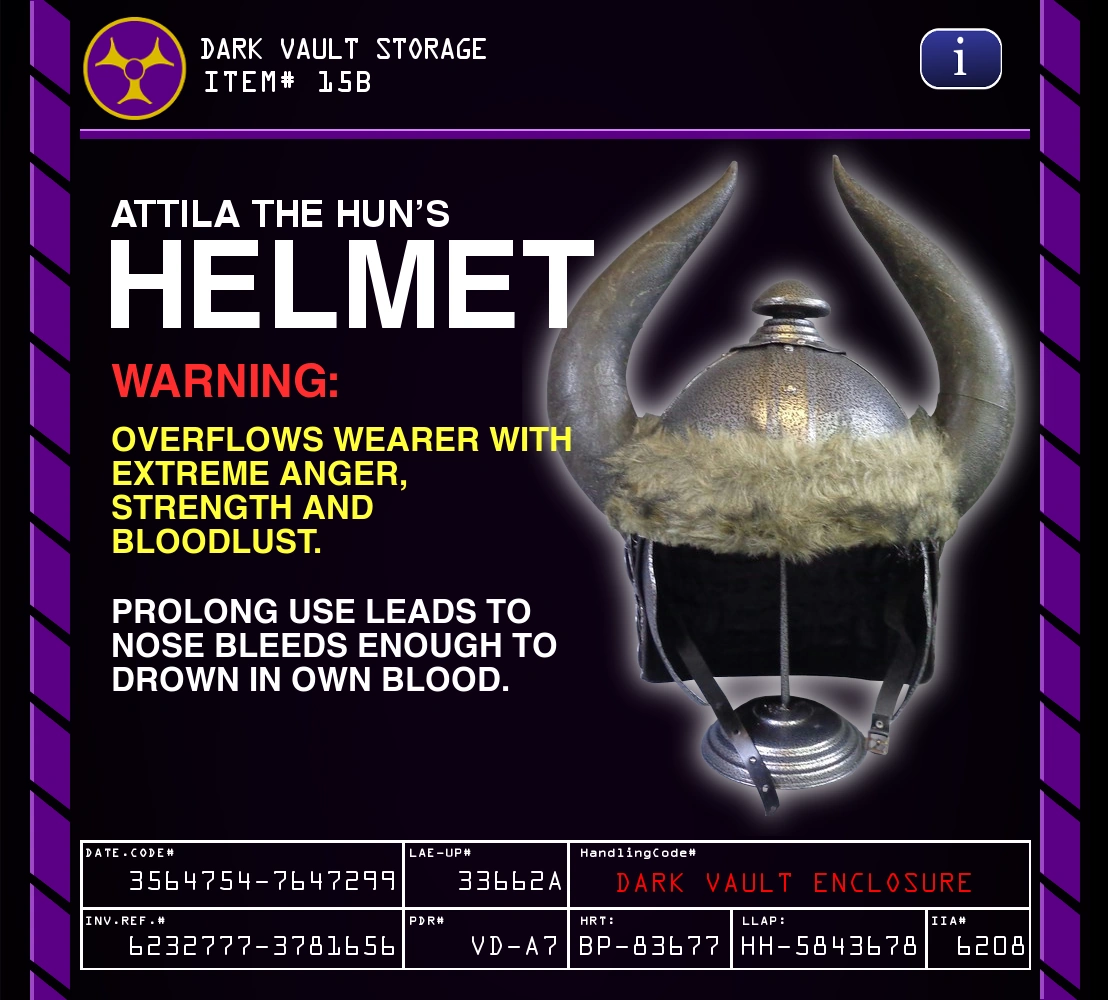 Attila the Hun's Battle Helmet | Warehouse 13 Artifact Database Wiki ...