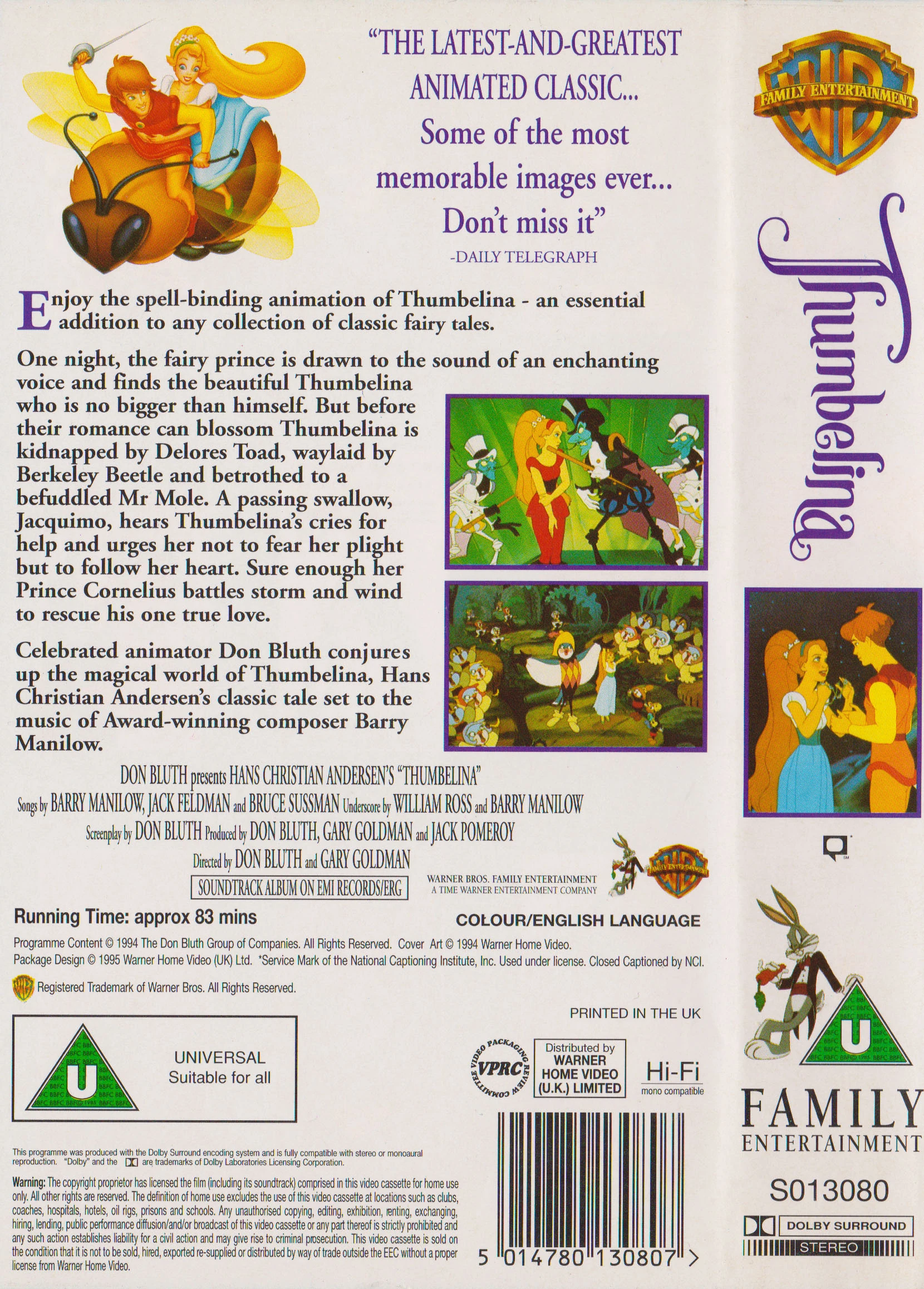 Thumbelina | Warner Home Video (UK) Wiki | Fandom