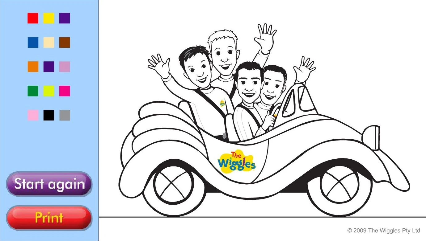 Colour-in Online: The Big Red Car | Wigglepedia | Fandom