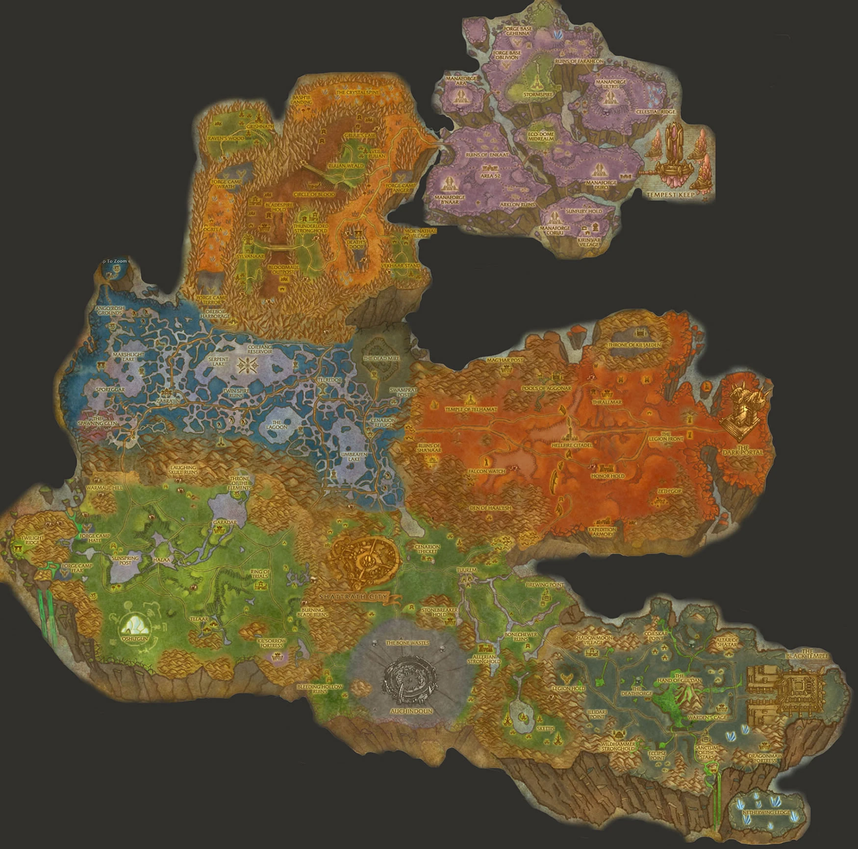 Image - Composite Map of Outland.jpg | WoWWiki | FANDOM powered by Wikia