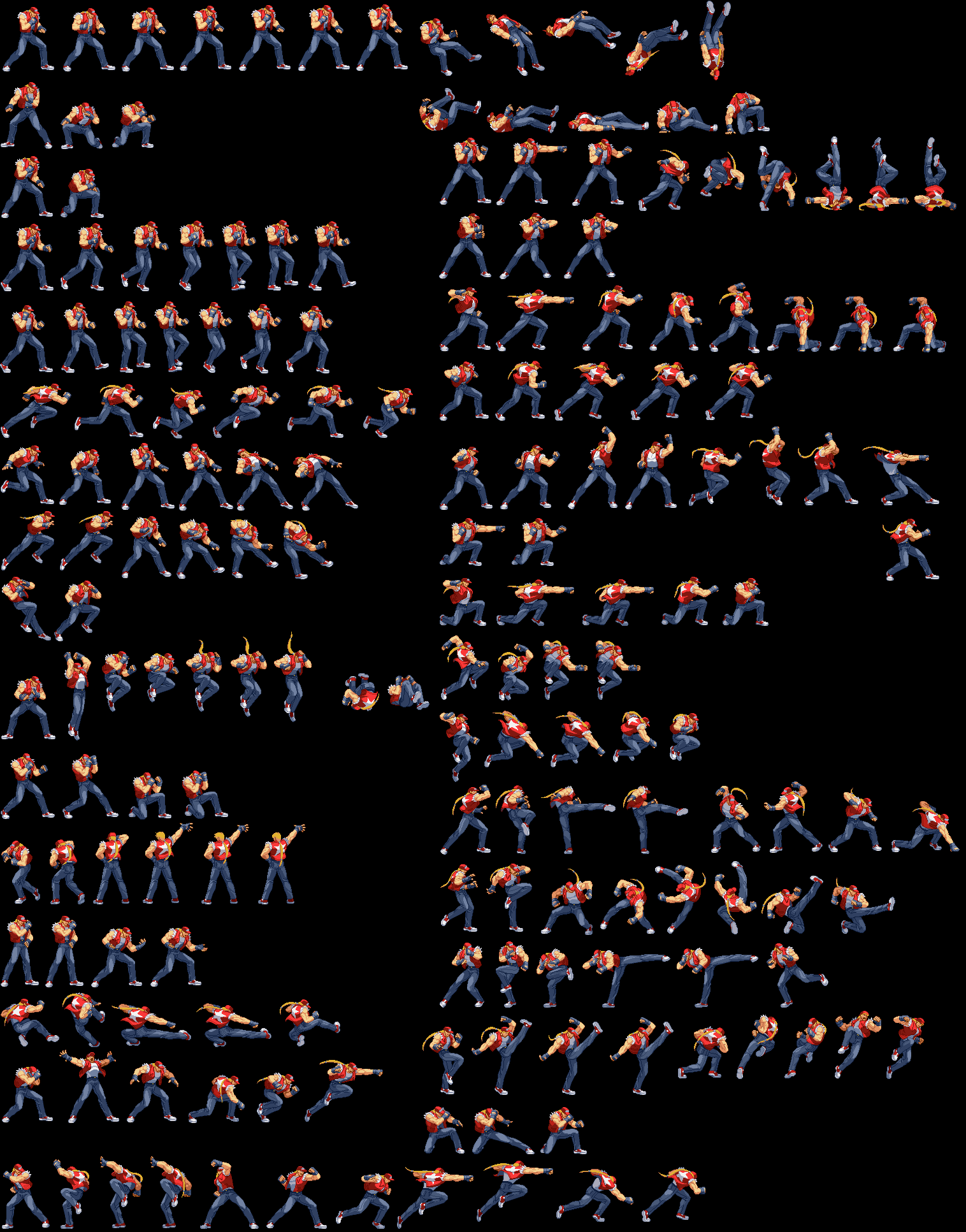 Image Terry Bogard Kof Sprite Sheetpng Dynapaul Wiki