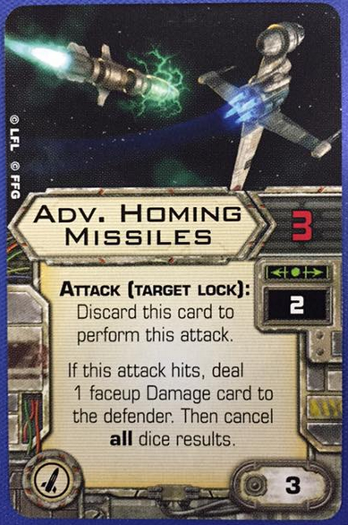 Adv. Homing Missiles | X-Wing Miniatures Wiki | FANDOM powered by Wikia Adv. Homing Missiles | X-Wing Miniatures Wiki | FANDOM powered by Wikia