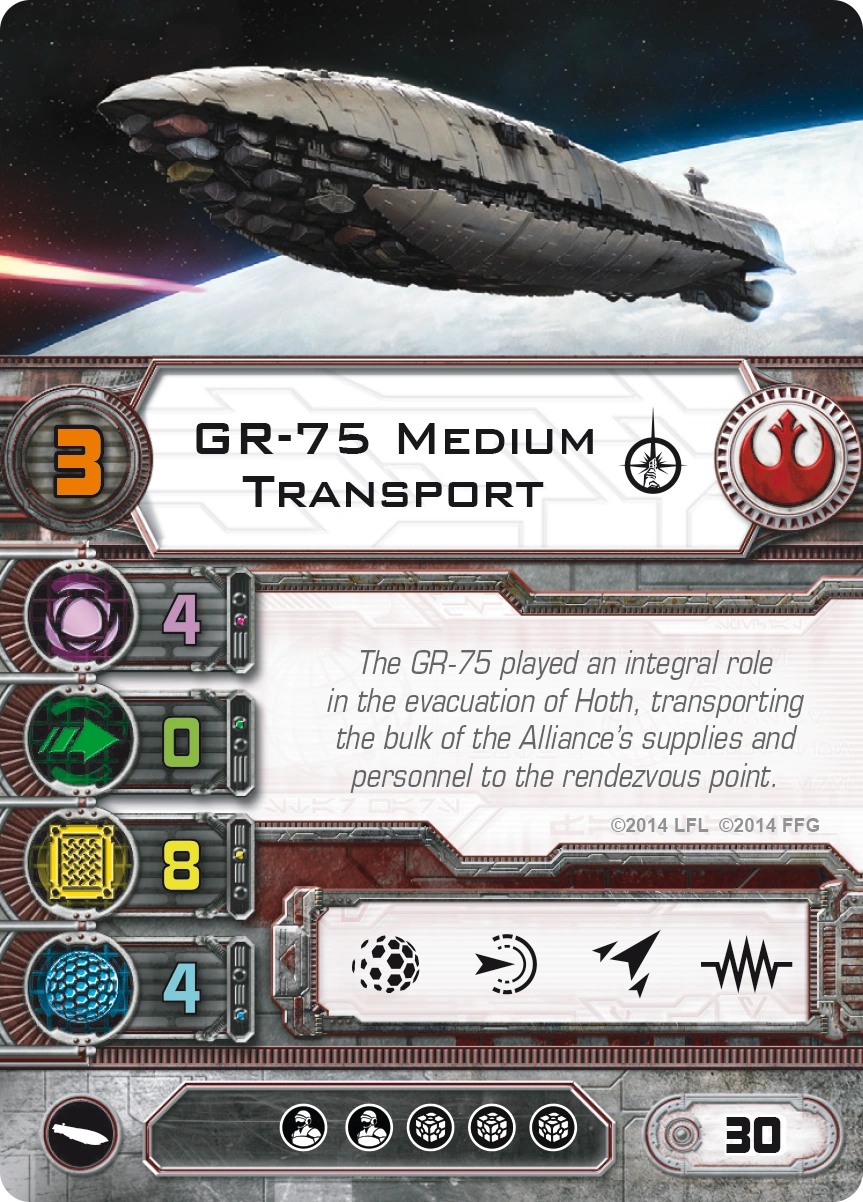 GR-75 Medium Transport (Pilot Card) | X-Wing Miniatures Wiki | Fandom