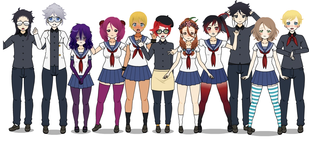 Image - All Club LEaders by KawaiCats.png | Yandere Simulator Fanon ...